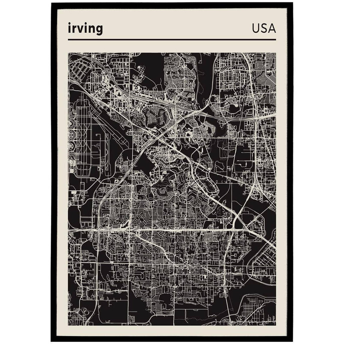 Irving USA - City Map Poster – HypeSheriff