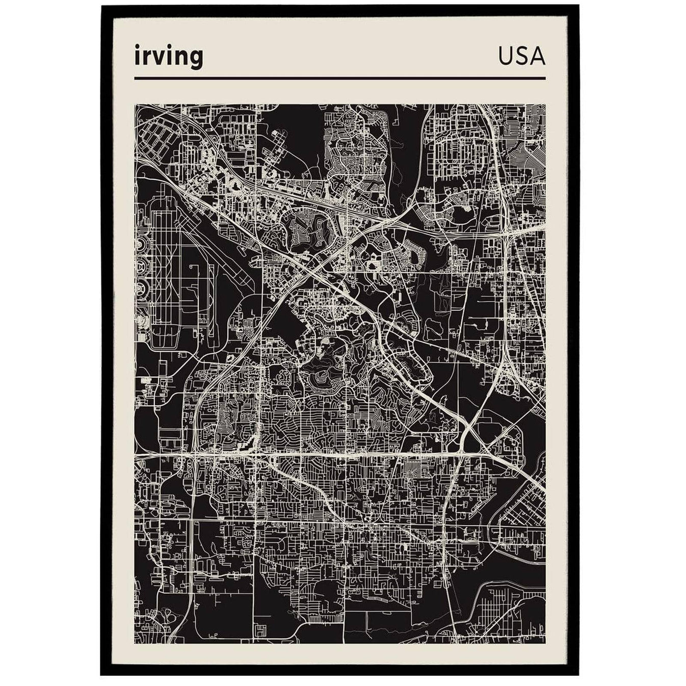 Irving USA - City Map Poster – HypeSheriff