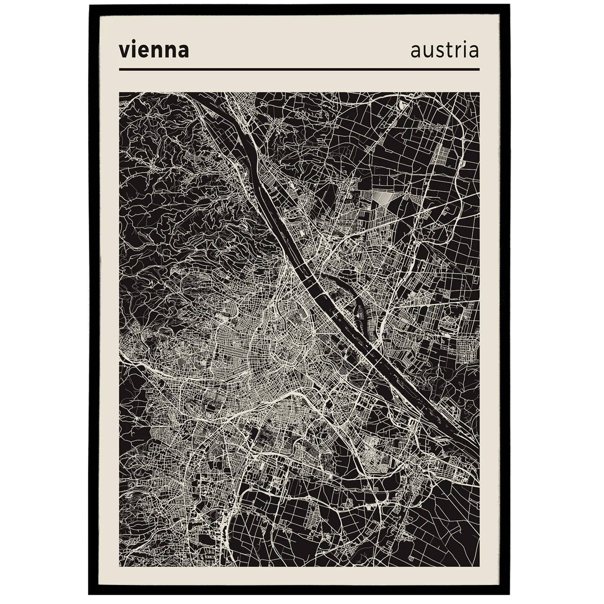 Vienna, Austria - Map Poster Print – HypeSheriff