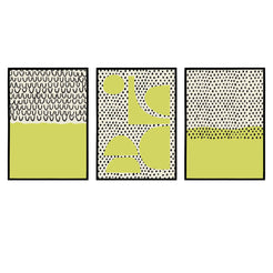 Set of 3 Matching Chartreuse Green Art Prints – HypeSheriff