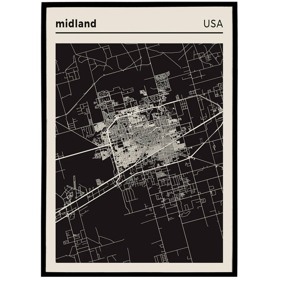 Midland, USA - City Map Poster – HypeSheriff