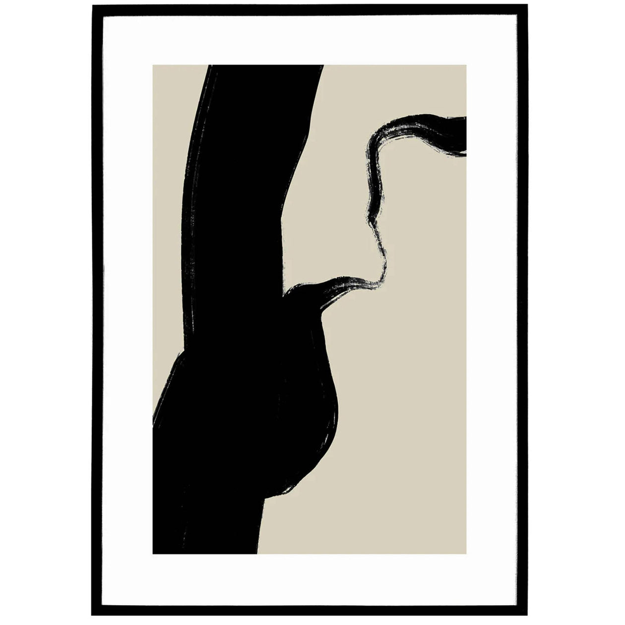 Black Ink Abstract Line Poster — HypeSheriff US