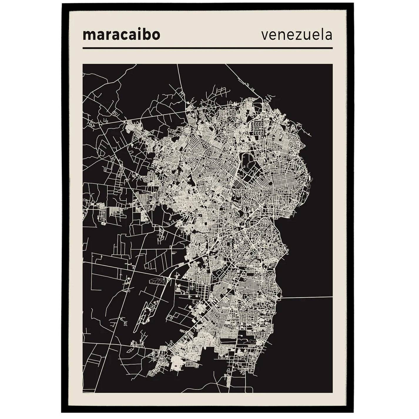 Maracaibo, Venezuela - City Map Poster – HypeSheriff