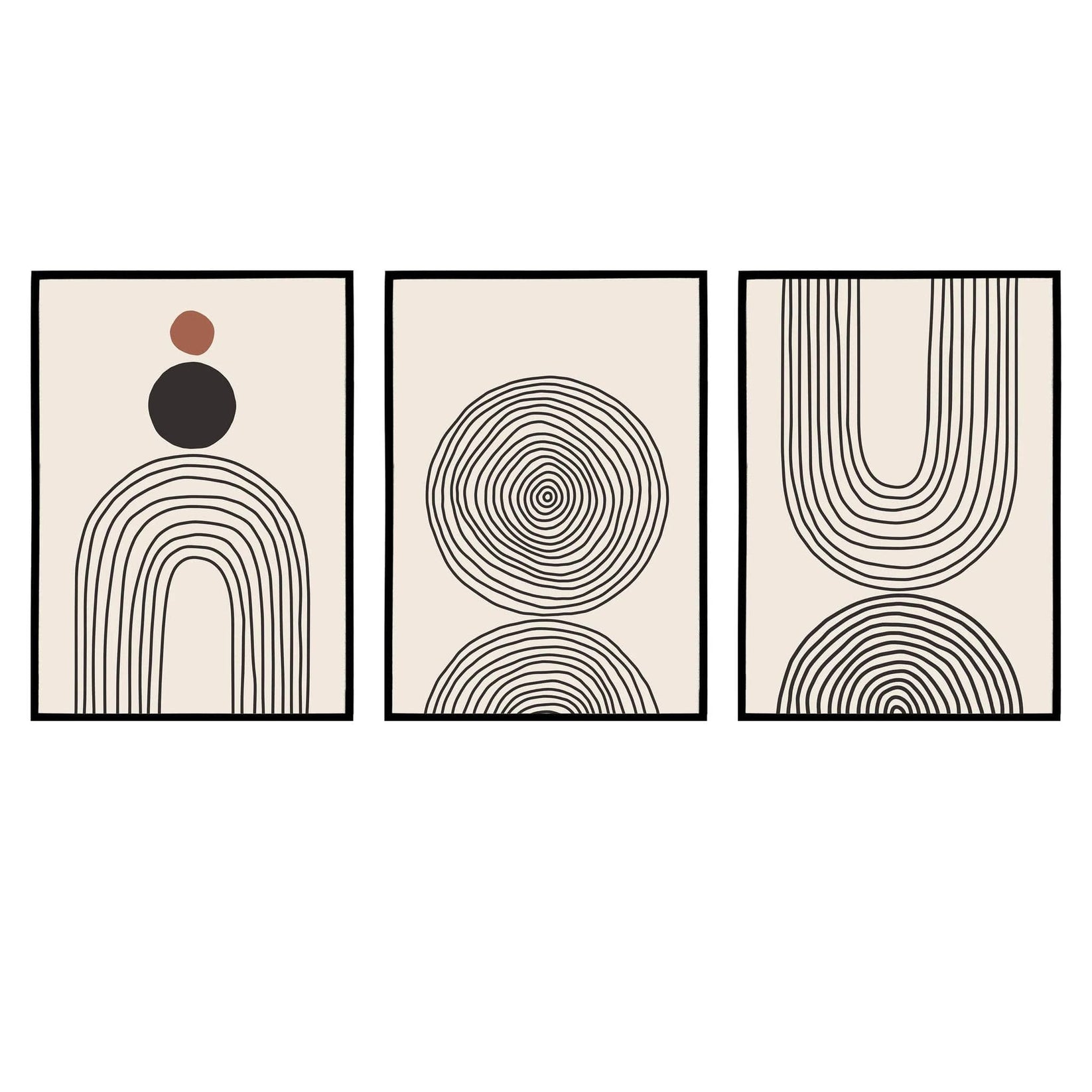 Set of 3 Scandinavian Line Art Drawings – HypeSheriff