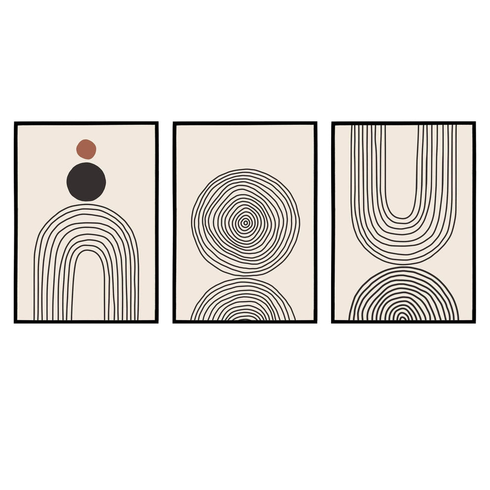 Set of 3 Scandinavian Line Art Drawings – HypeSheriff