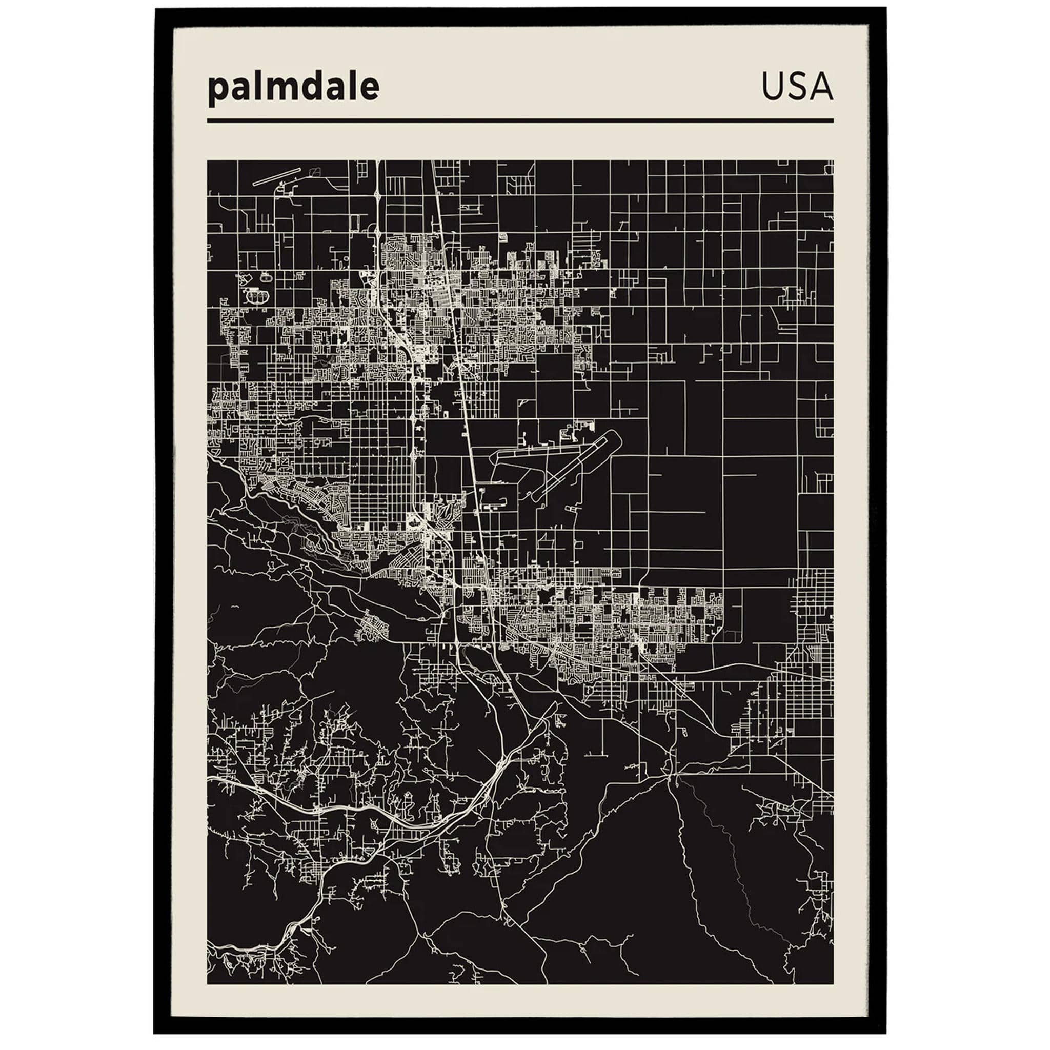 Palmdale, CA - City Map Poster – HypeSheriff