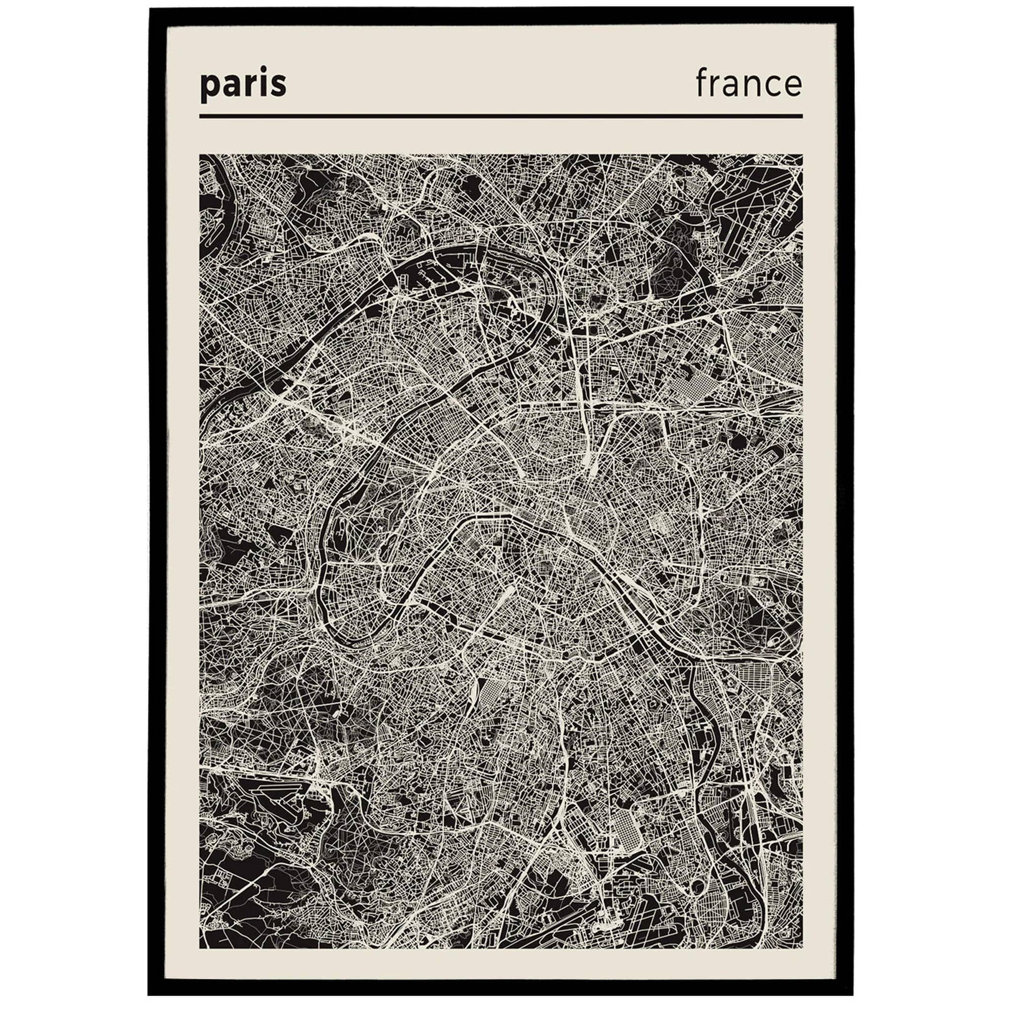 Paris City Map Poster - France Art Print – HypeSheriff
