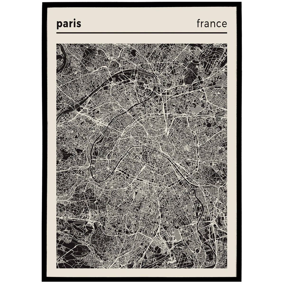 Paris City Map Poster - France Art Print – HypeSheriff