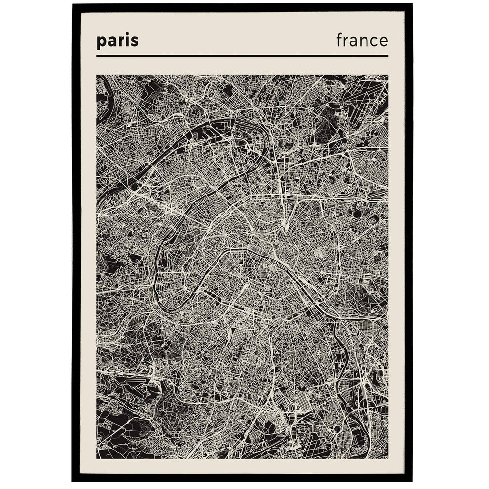 Paris City Map Poster - France Art Print – HypeSheriff