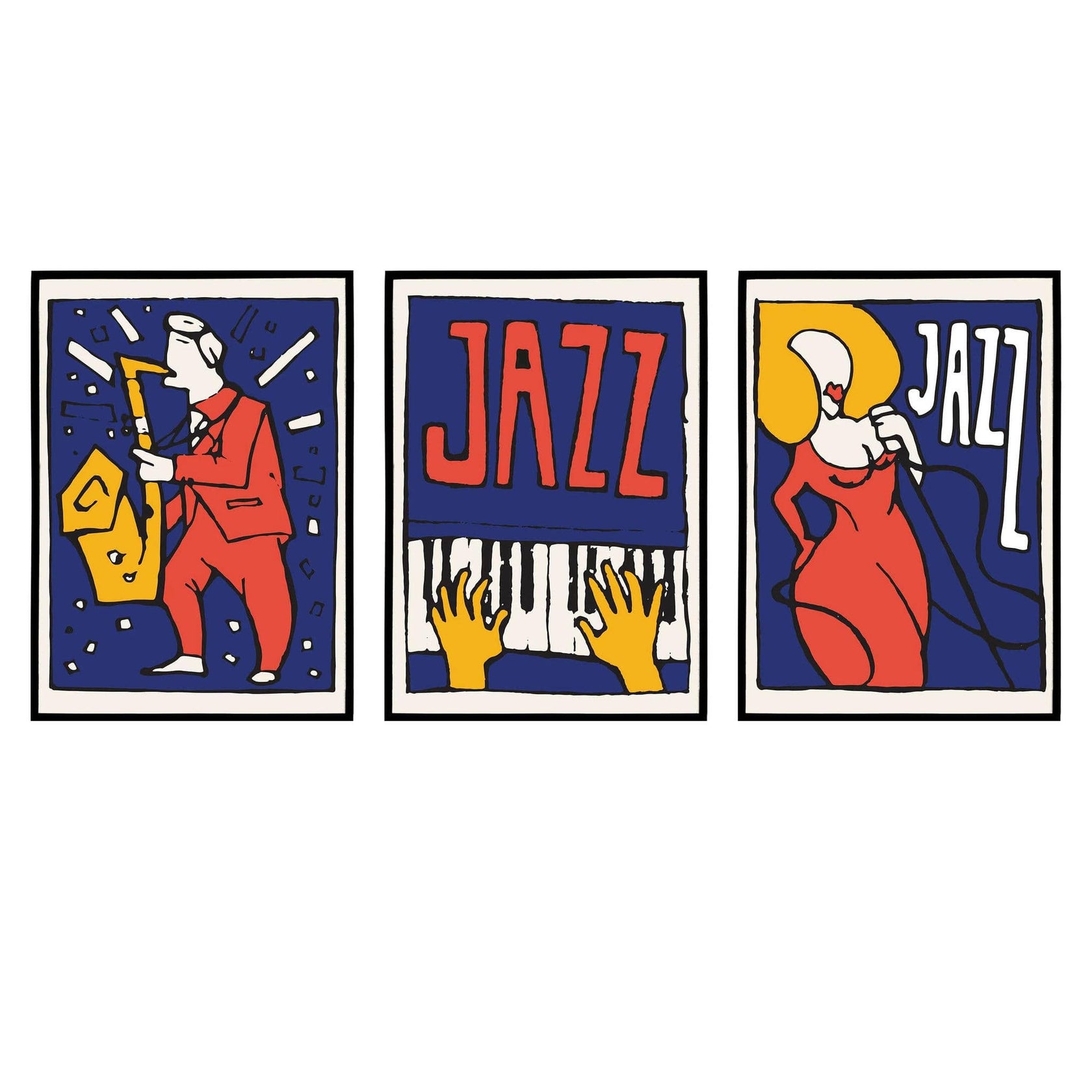 Set of 3 Matching Jazz Posters – HypeSheriff