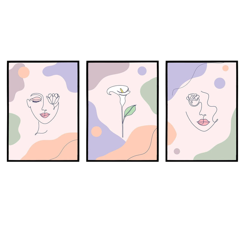 Set of 3 Minimalist Line Art Prints – HypeSheriff