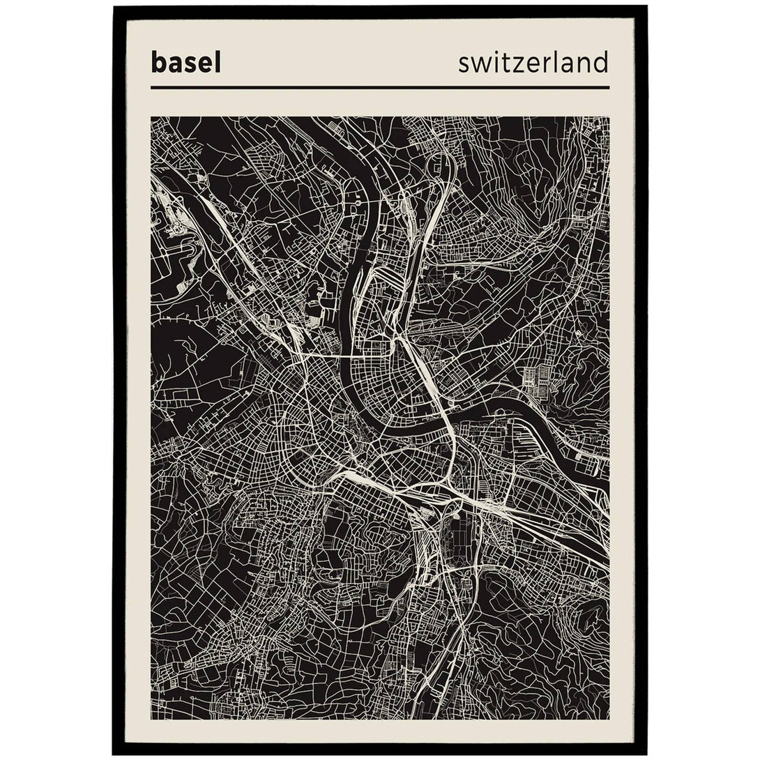 Basel - Switzerland, City Map Poster – HypeSheriff
