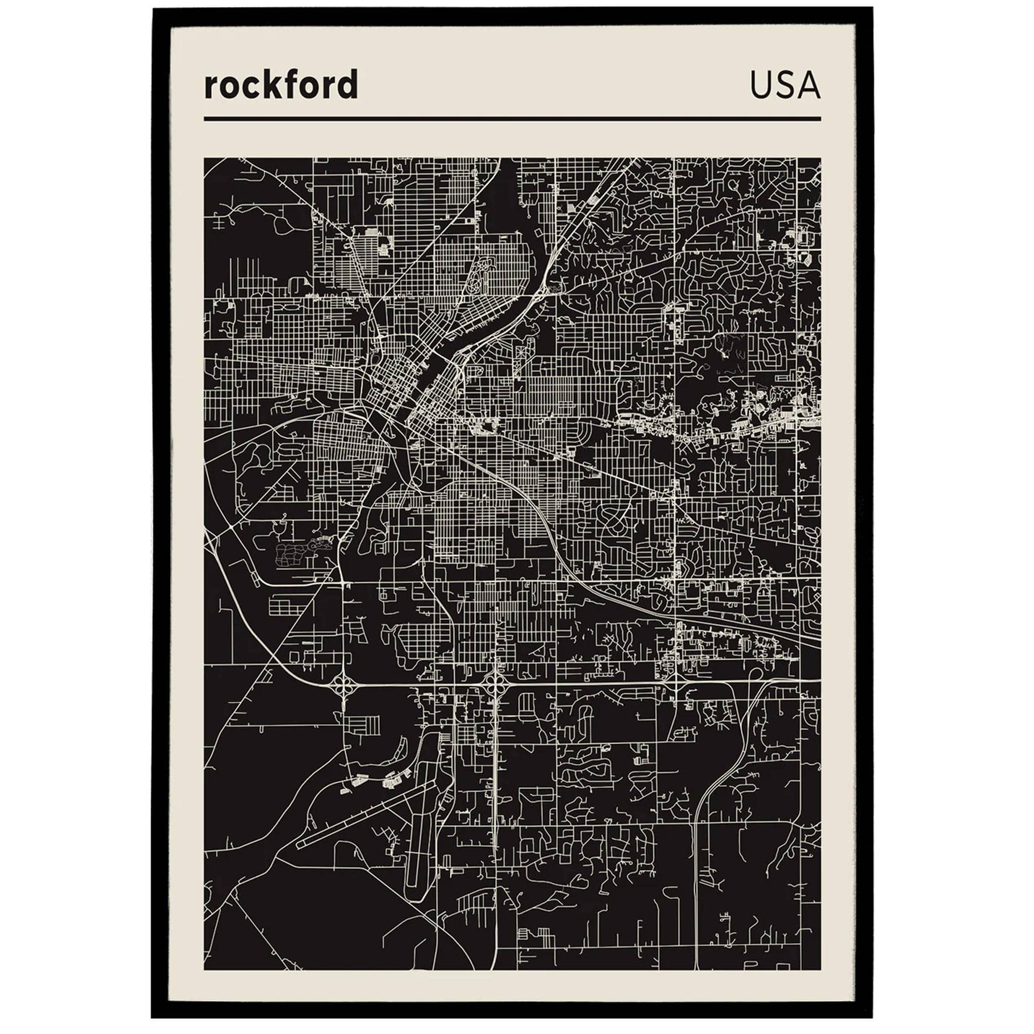 Rockford - USA, City Map Poster – HypeSheriff