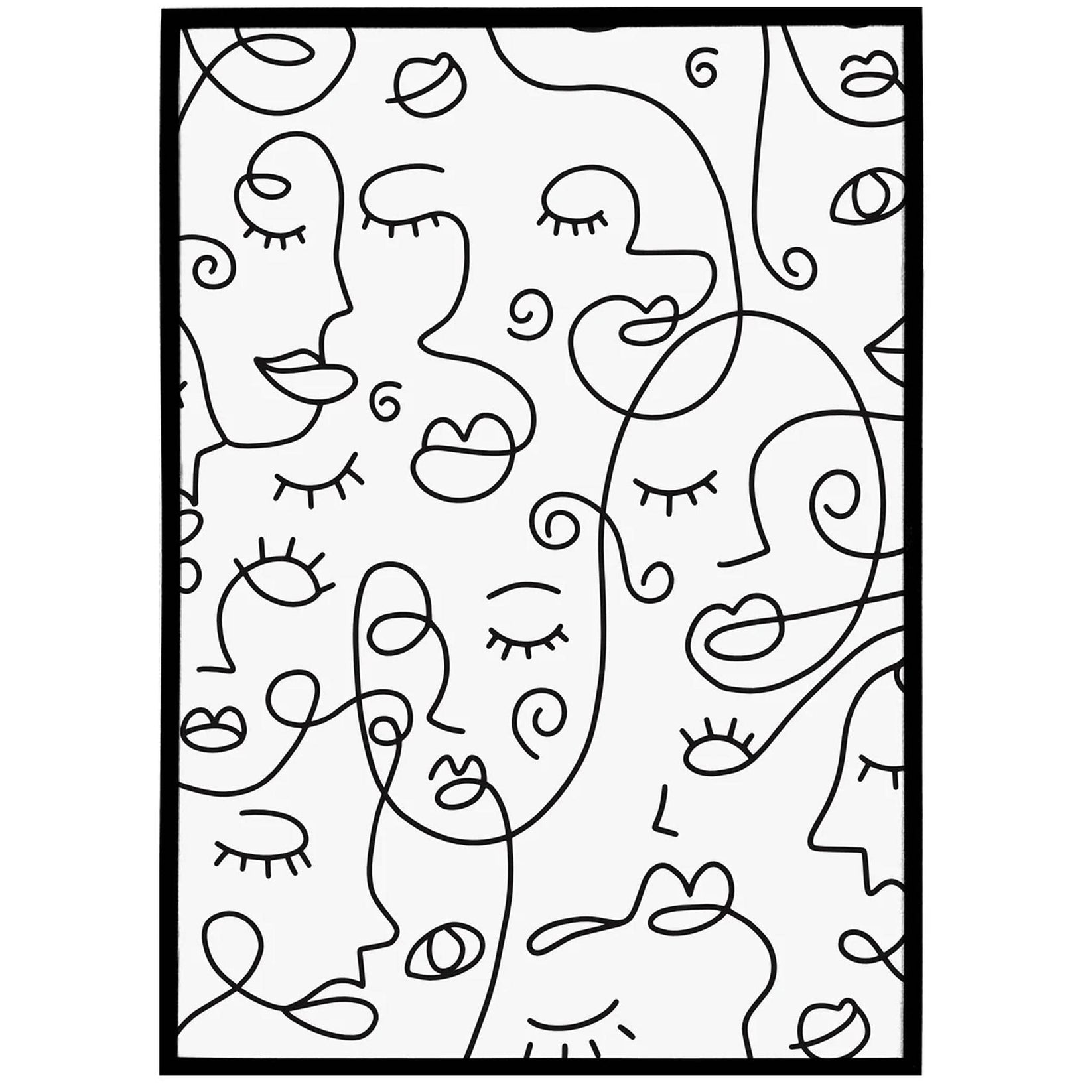Line Art Faces Art Print – HypeSheriff