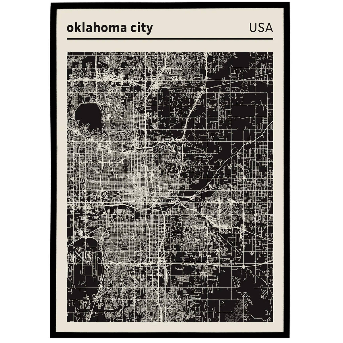 Oklahoma City Map Poster – HypeSheriff