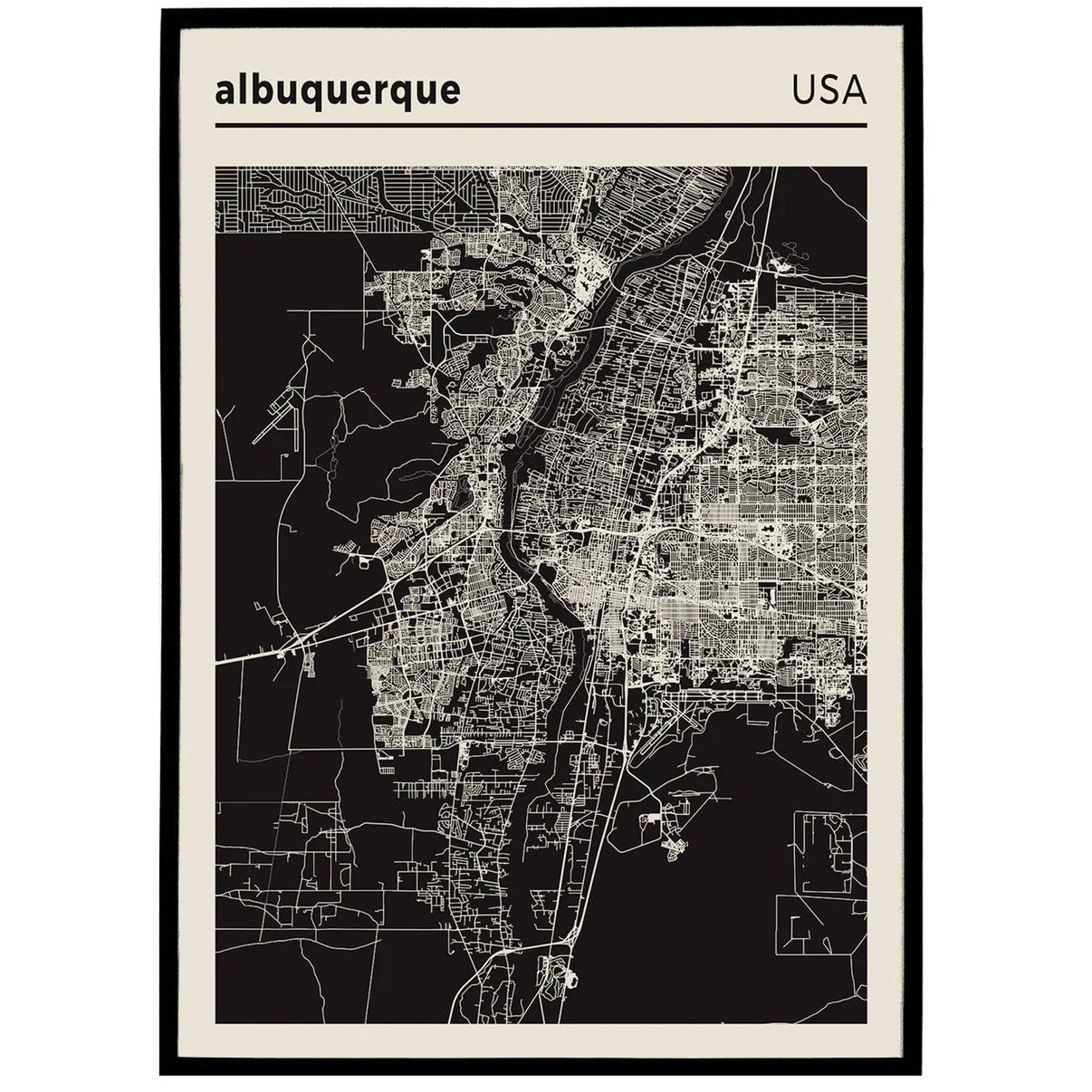 Albuquerque - USA, City Map Poster – HypeSheriff