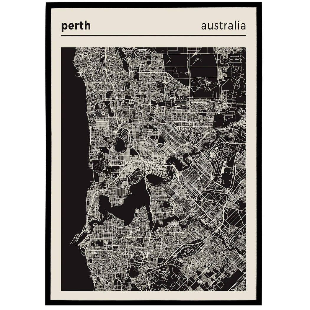 Perth, Australia - Map Poster Print — HypeSheriff
