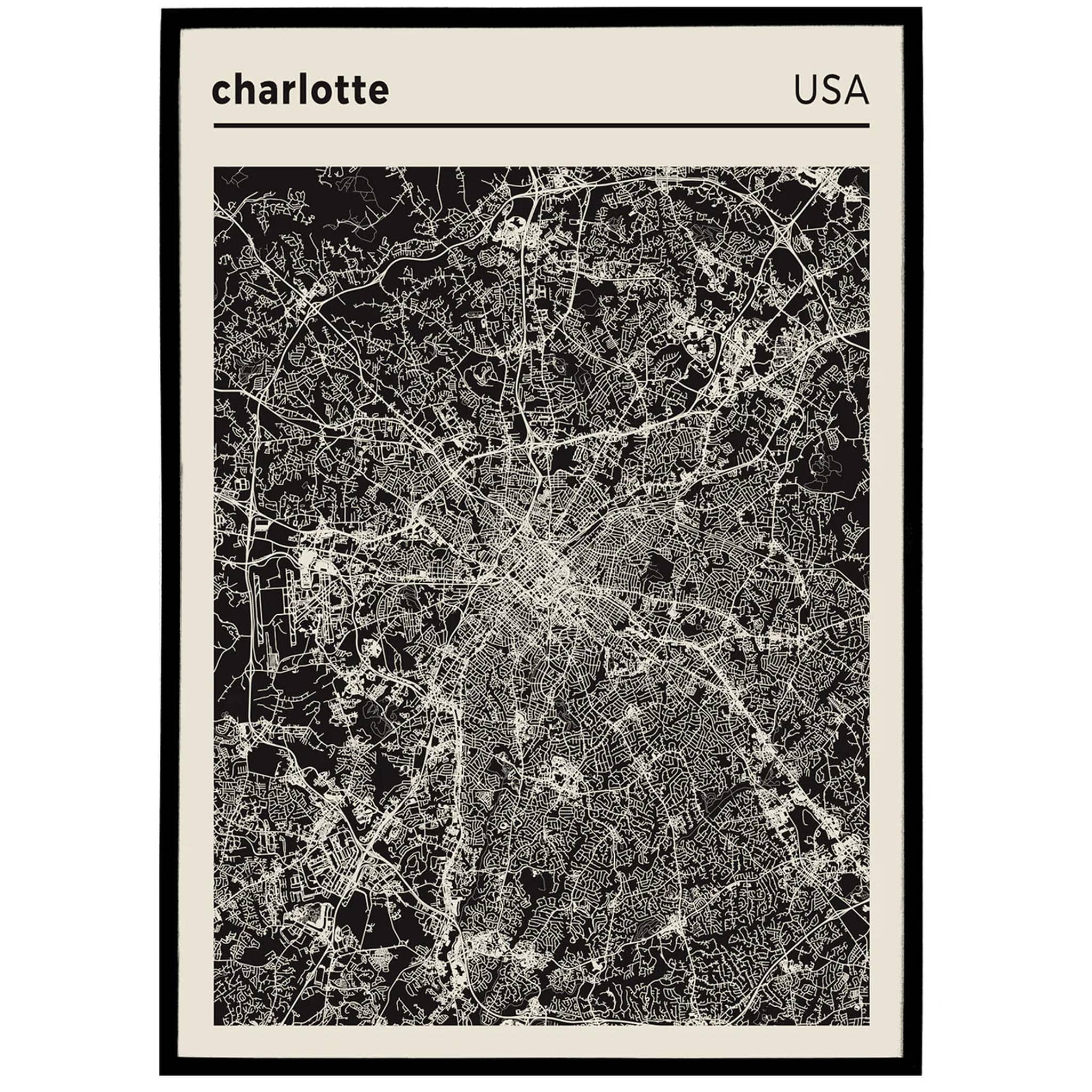 Charlotte Map Poster – HypeSheriff