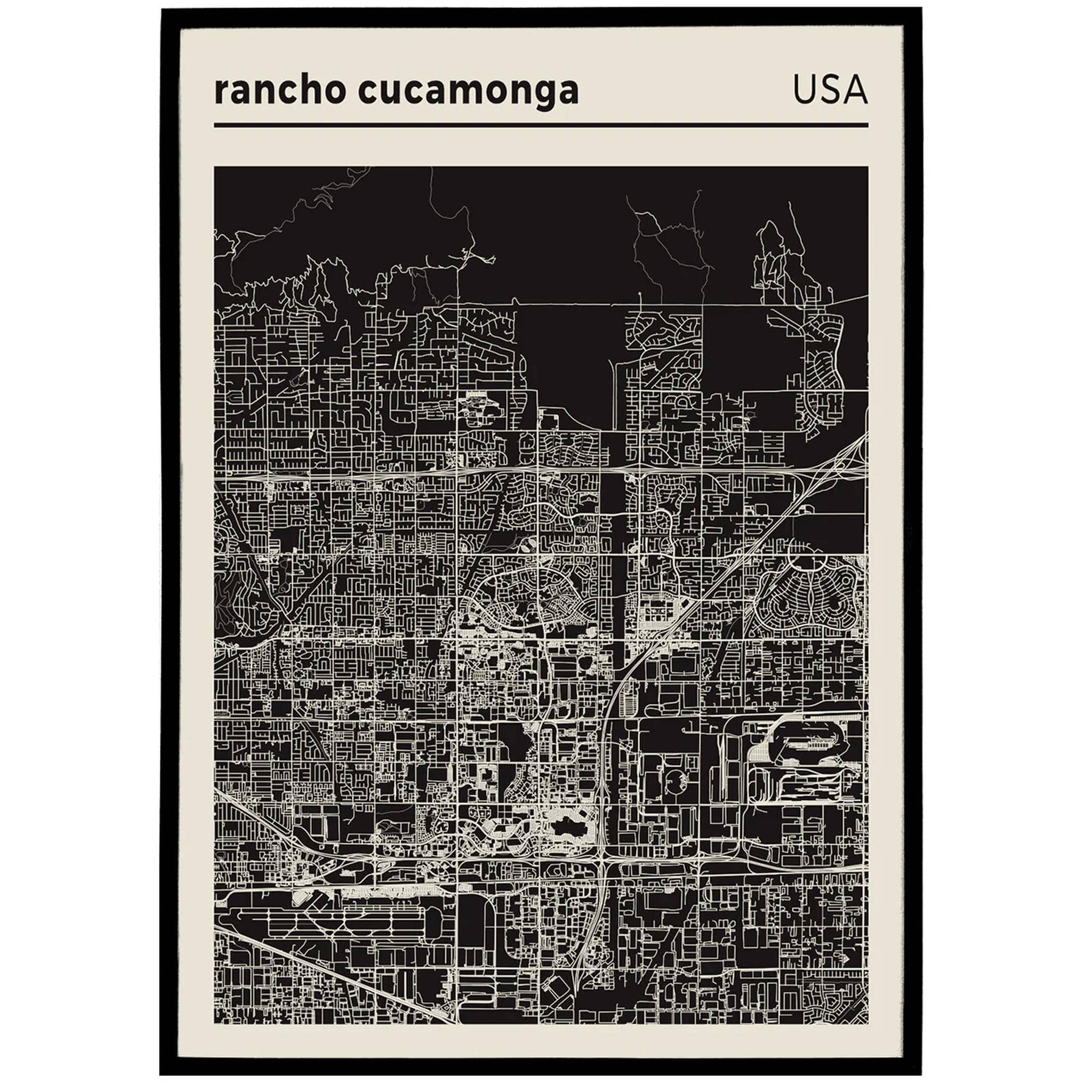 Rancho Cucamonga - USA, City Map Poster – HypeSheriff