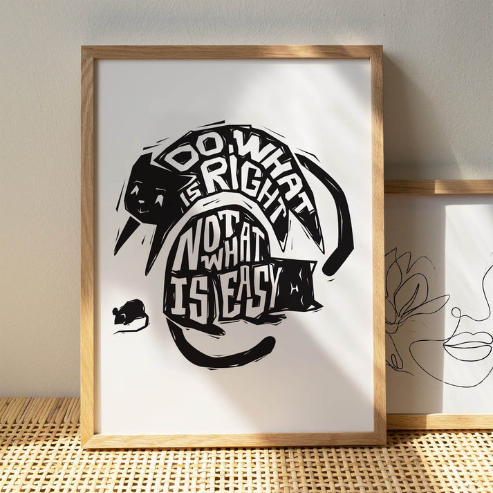 Motivational Cat Poster - Do What Is Right, Not What Is Easy – HypeSheriff