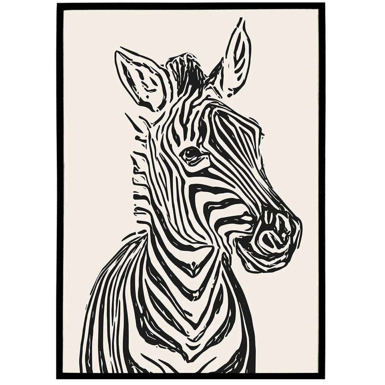 Black&White Zebra Animal Poster — HypeSheriff US