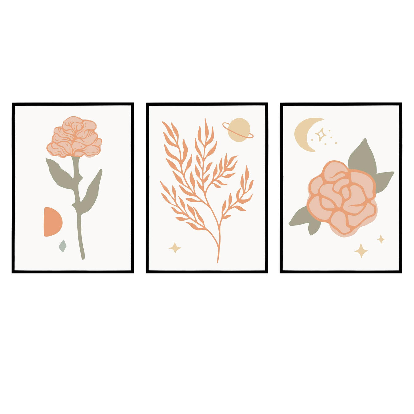 Set of 3 Bohemian Rustic Posters – HypeSheriff