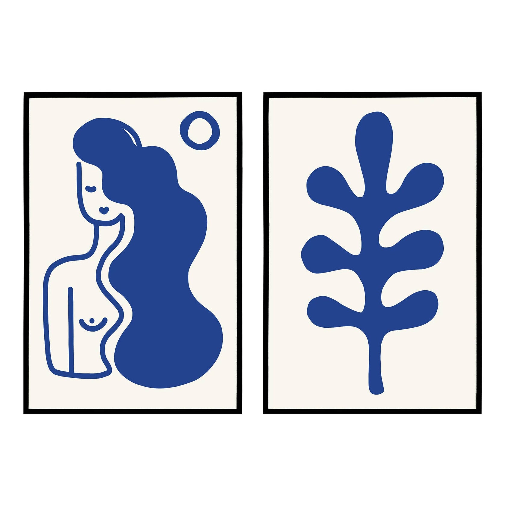 Set of 2 Blue Minimalist Prints – HypeSheriff