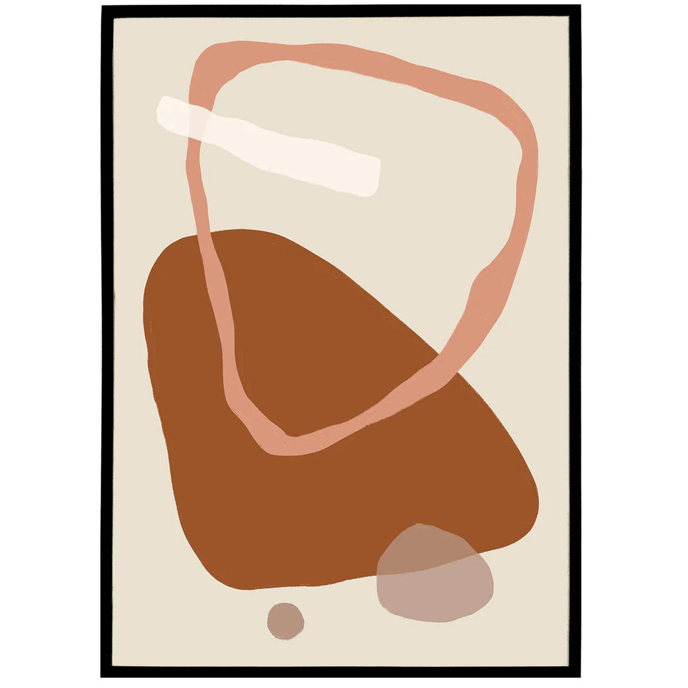 Beige Modern Shapes Art Print – HypeSheriff