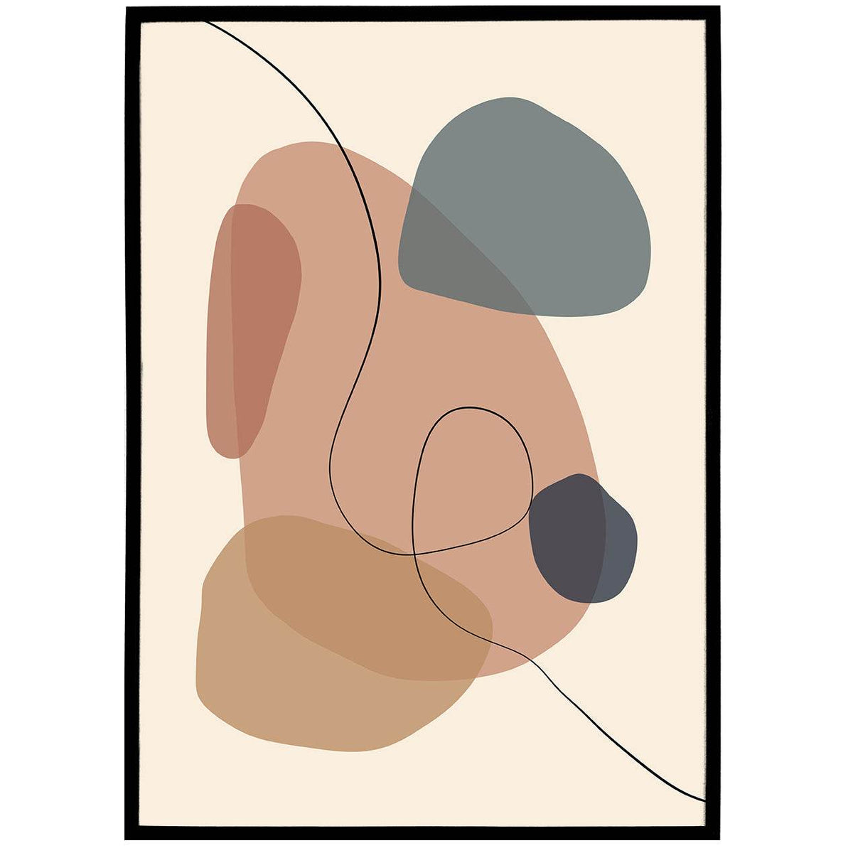 Neutral Abstract Shapes Poster | Shop posters and Art prints Online ...