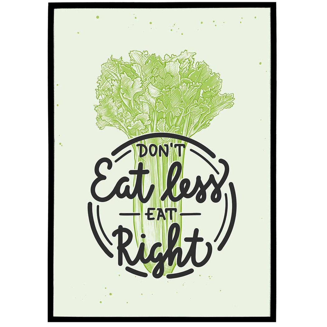 Don't Eat Less Eat Right Poster — HypeSheriff US