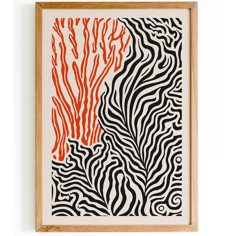 Coral Botanical Shapes Art Print – HypeSheriff