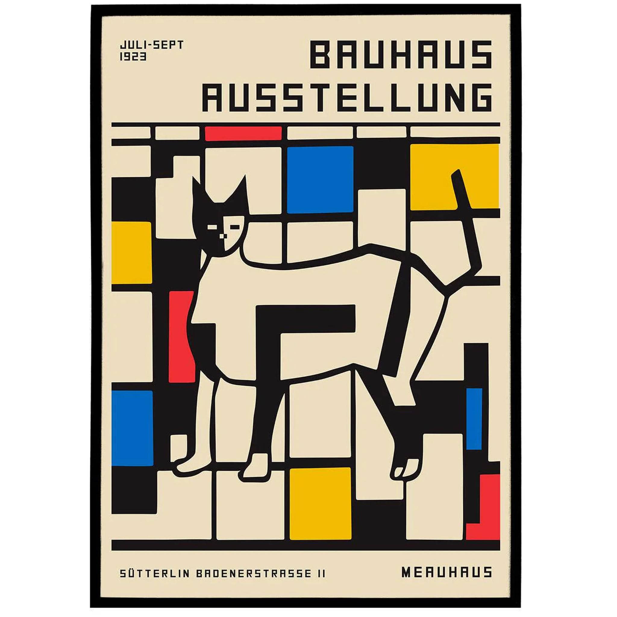 Bauhaus Cat Retro Exhibition Poster – HypeSheriff