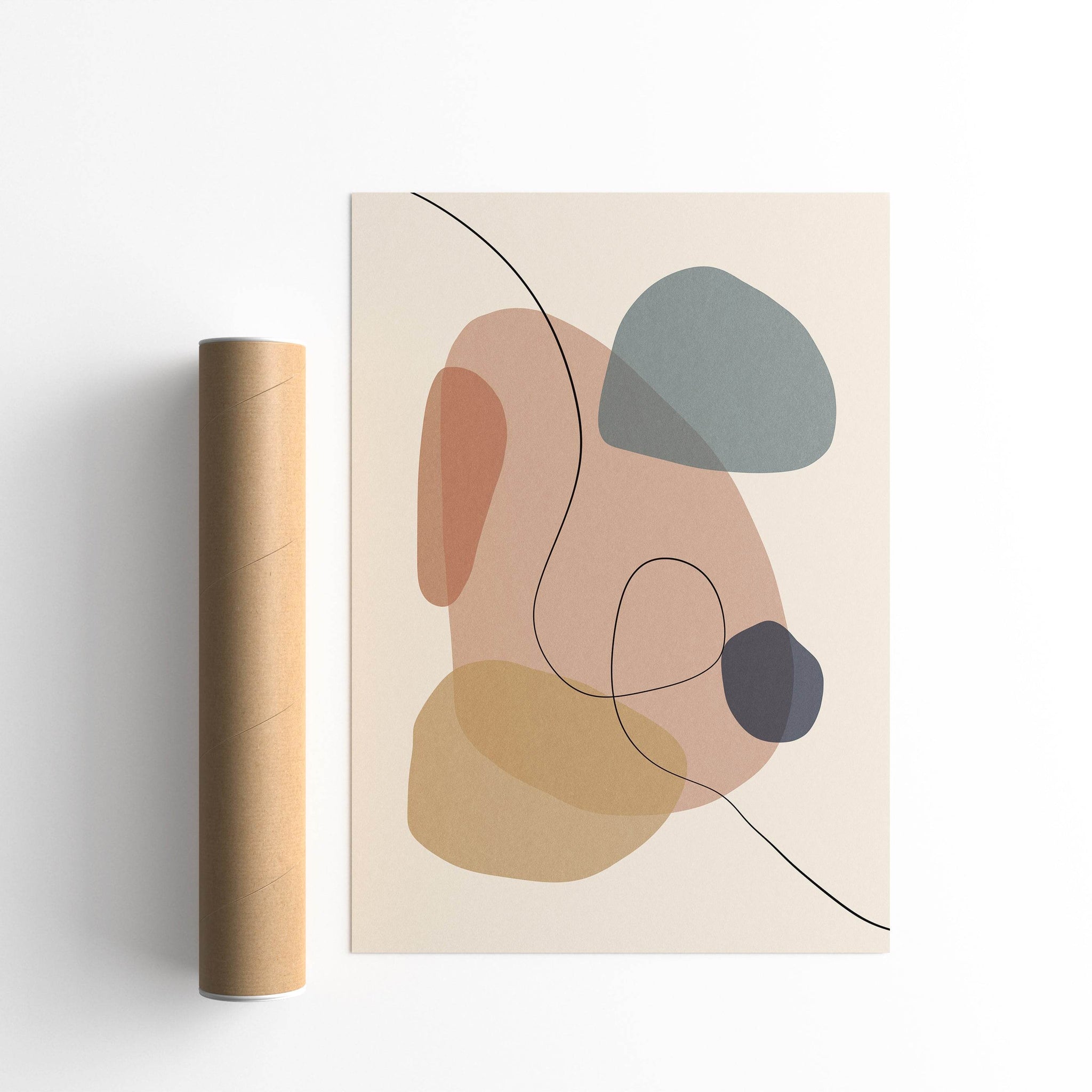 Neutral Abstract Shapes Poster | Shop posters and Art prints Online ...