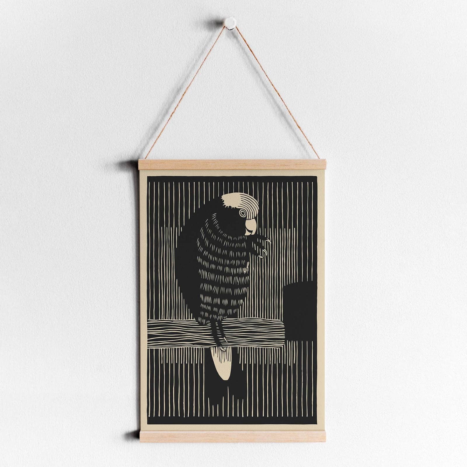 Linocut Parrot Poster — HypeSheriff US