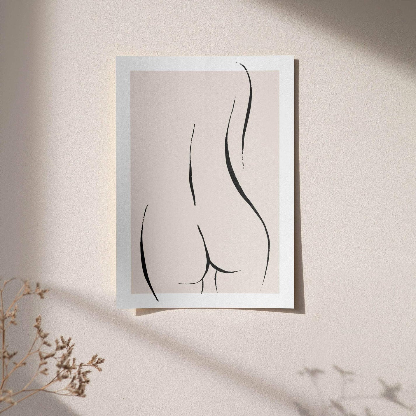 Beige Minimalist Female Body Poster – HypeSheriff