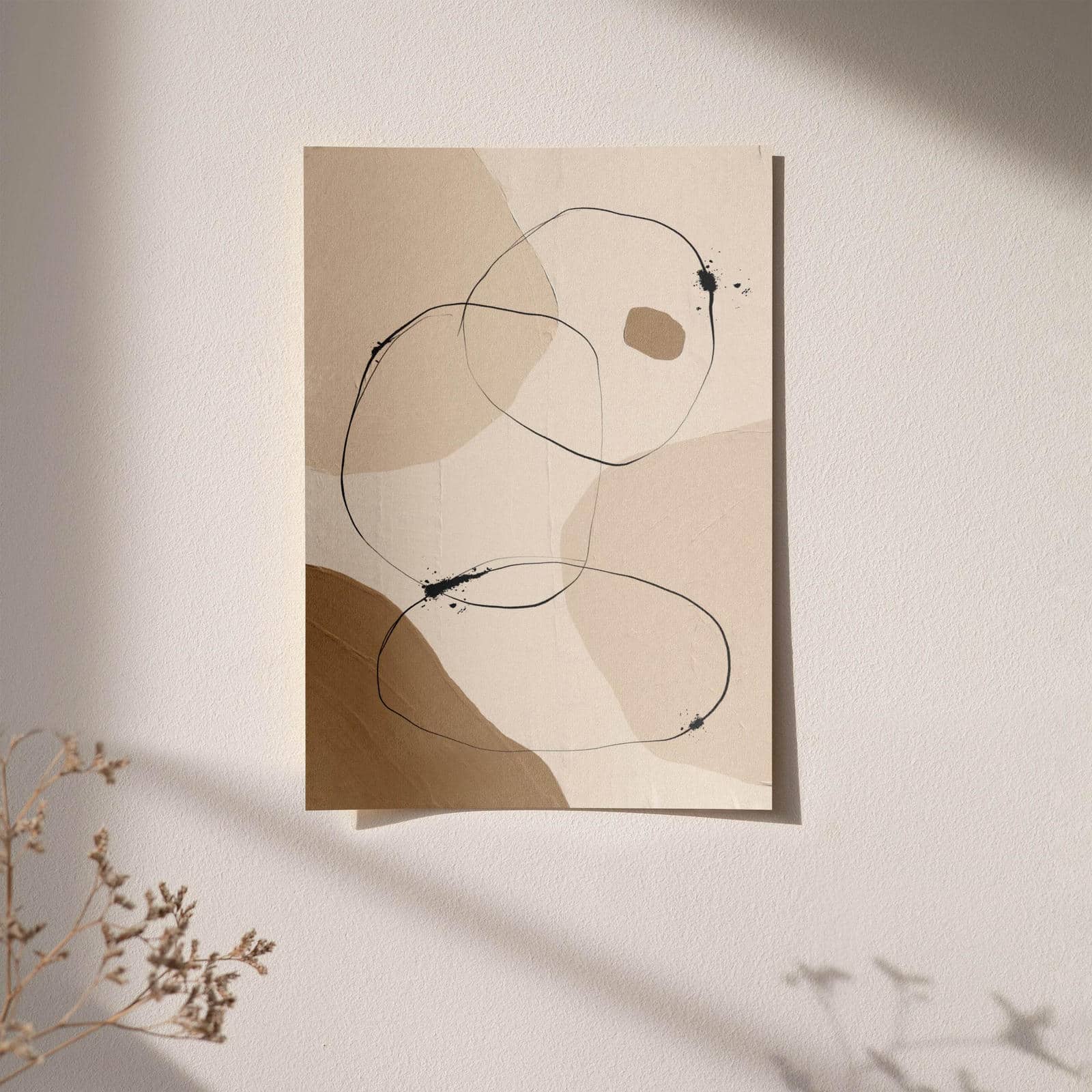 Modern Rustic Beige Abstract Poster — HypeSheriff US