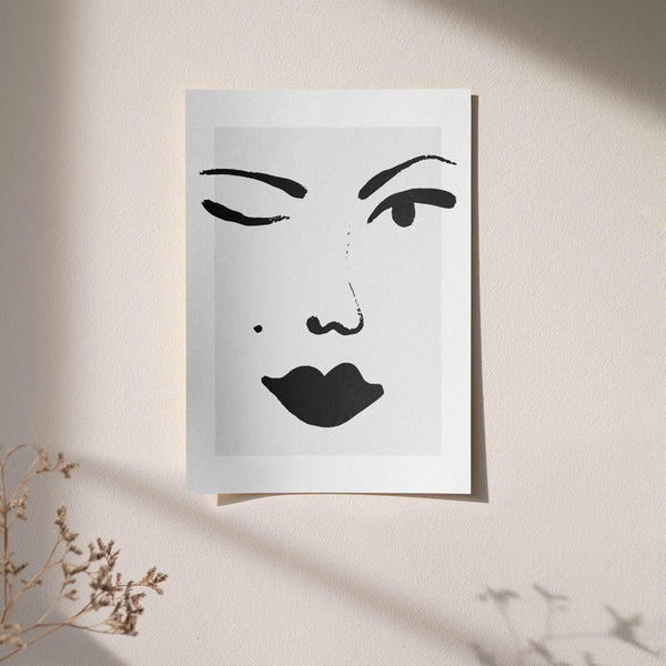 Black Ink Woman Cute Face Poster – HypeSheriff