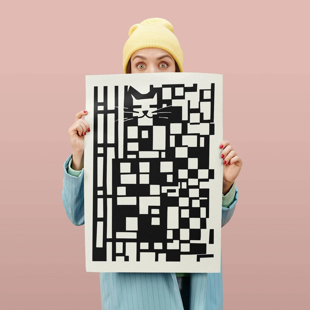 Checkerboard with Cat Poster — HypeSheriff US