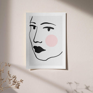 Cute Woman Face Line Art Poster – HypeSheriff