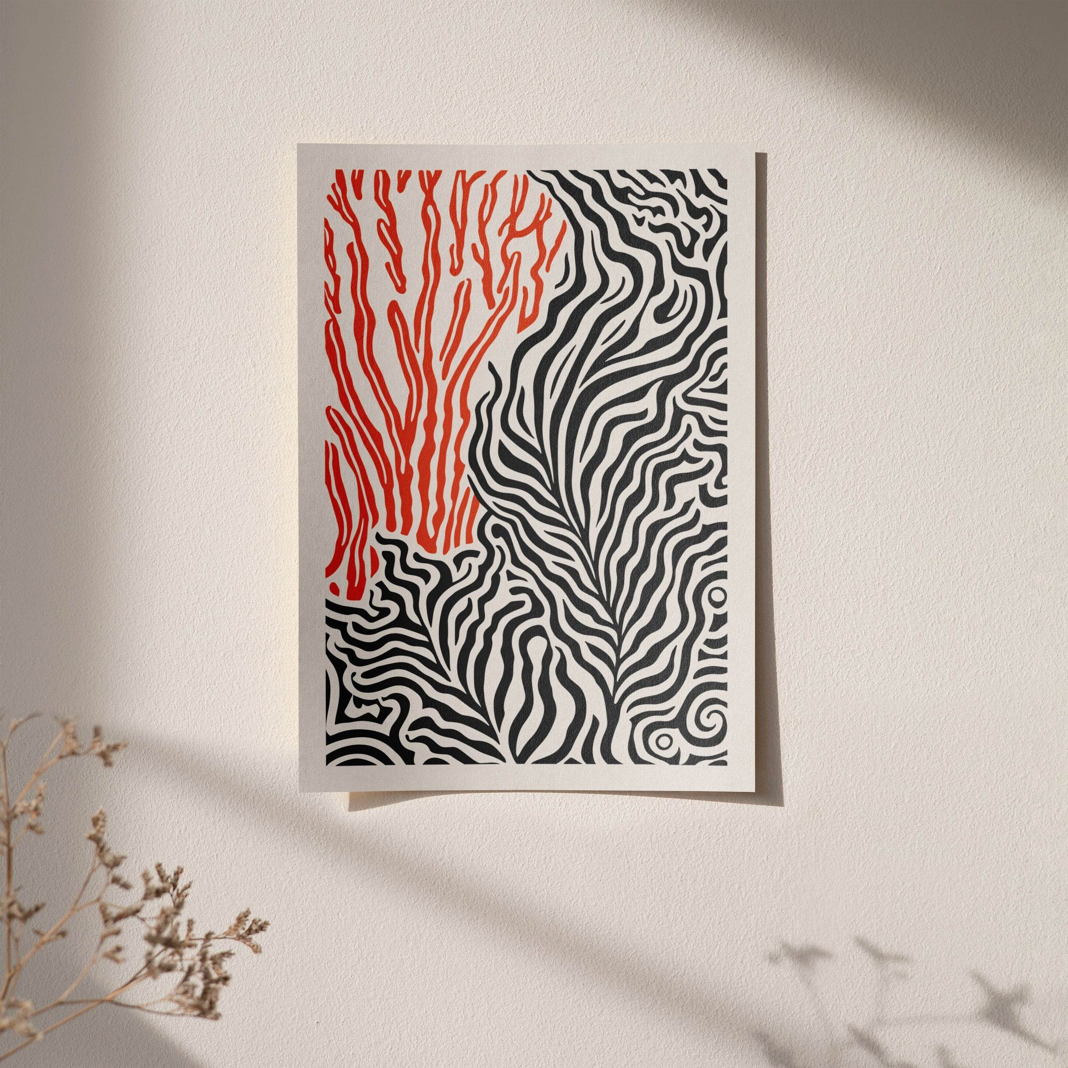 Coral Botanical Shapes Art Print – HypeSheriff
