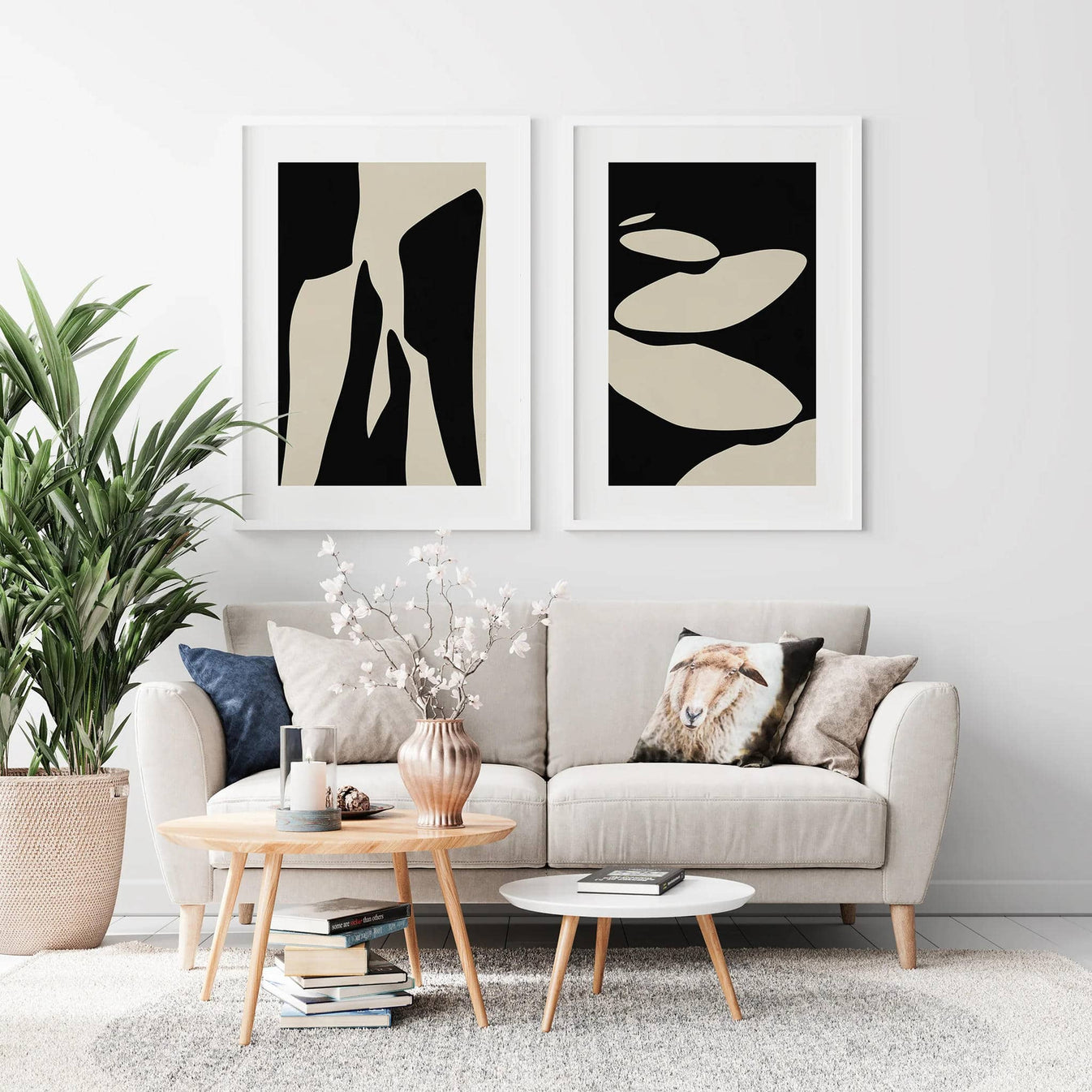 Set of 2 Modern Black&Beige Posters – HypeSheriff