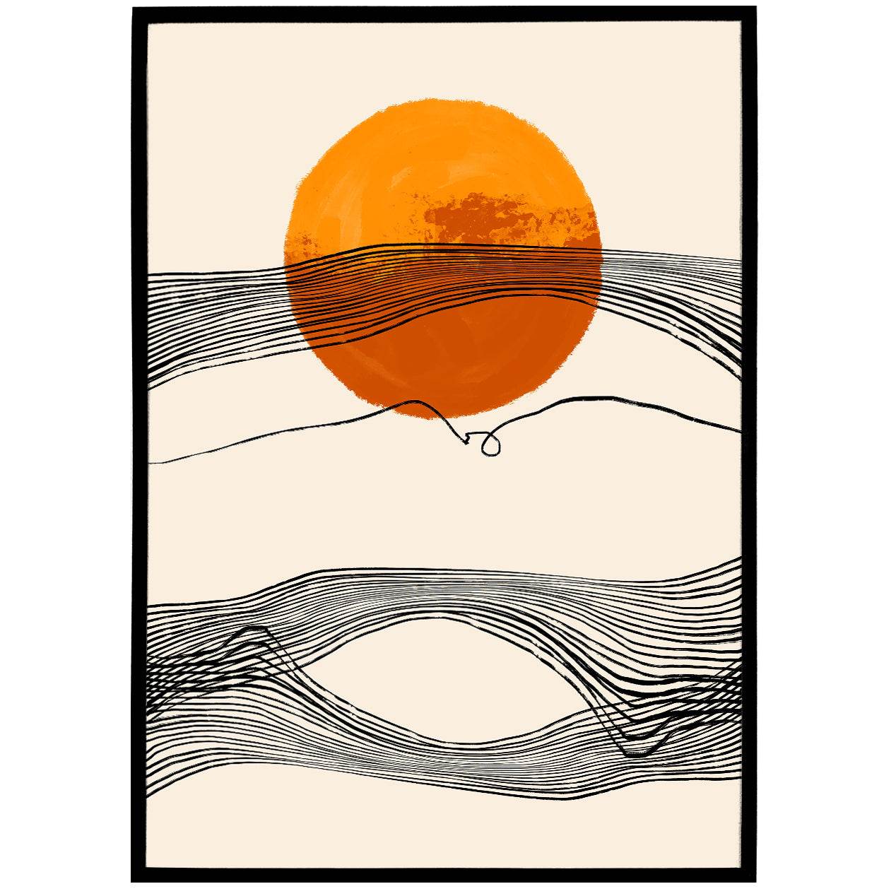 Abstract Sunset Illustration Print | Shop posters and Art prints Online ...