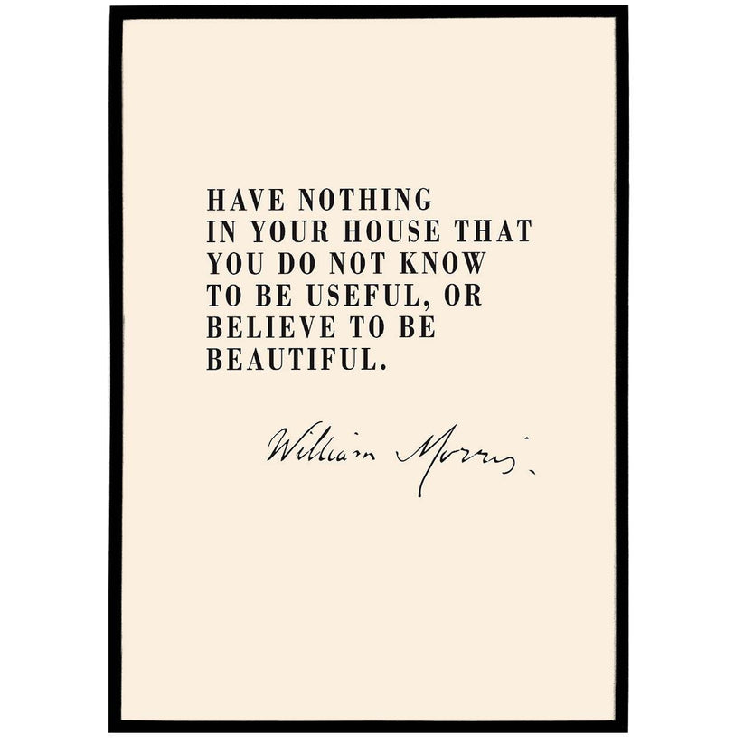 William Morris Quote Poster – HypeSheriff