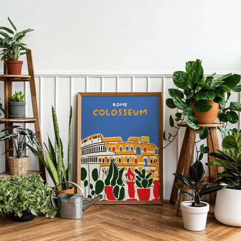 Rome, Colosseum Colorful Travel Poster – HypeSheriff