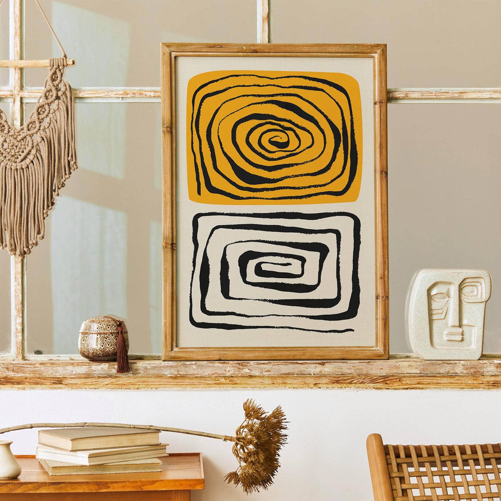 Black and Yellow Abstract Painting Poster – HypeSheriff