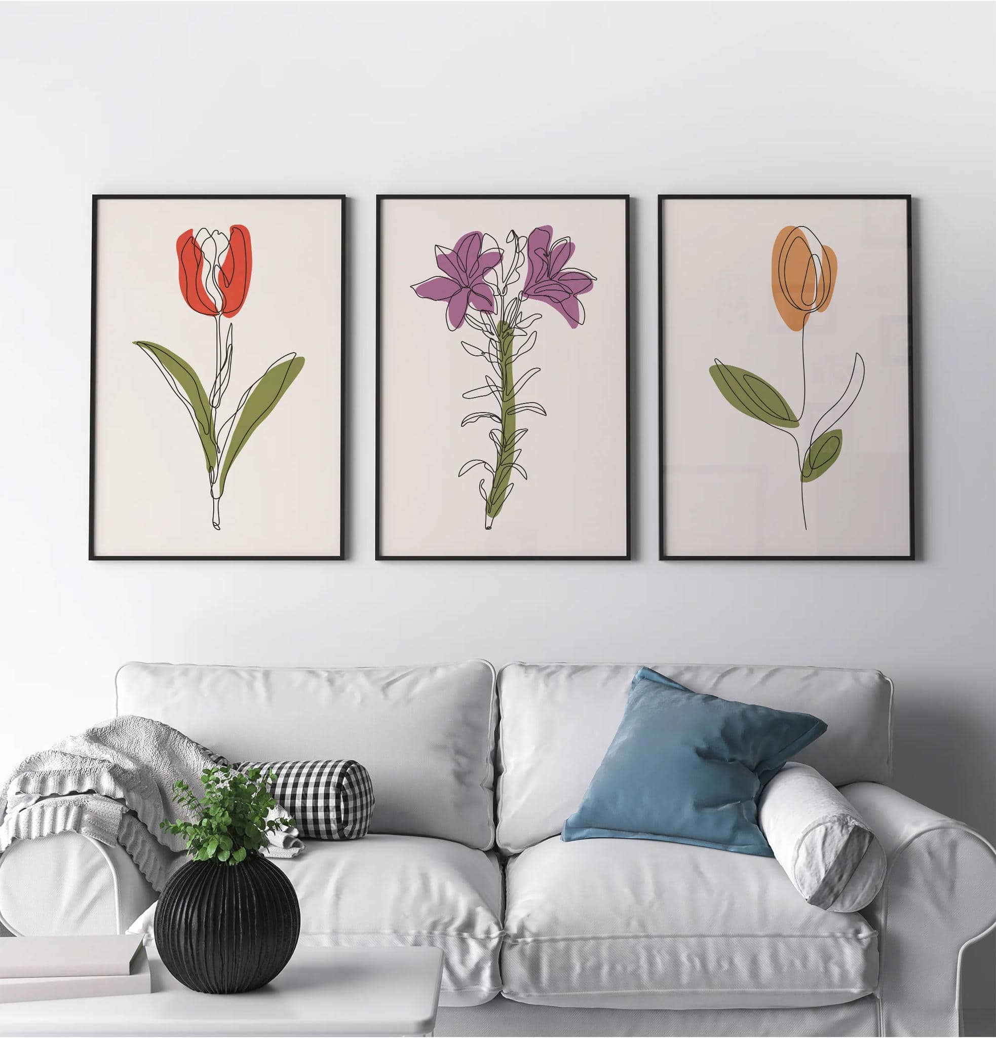 Set of 3 Scandi Floral Prints – HypeSheriff