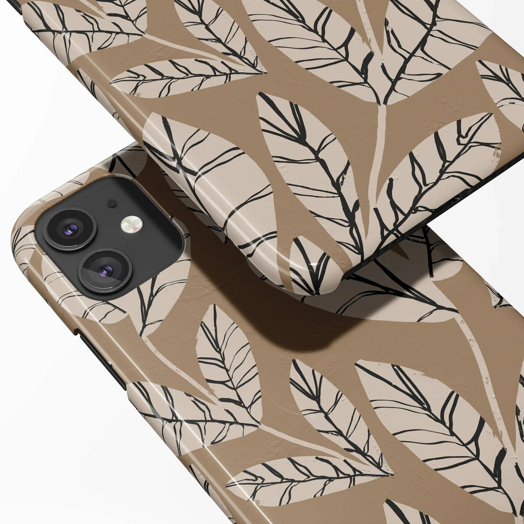 Painted Japandi Floral Pattern iPhone Case — HypeSheriff US