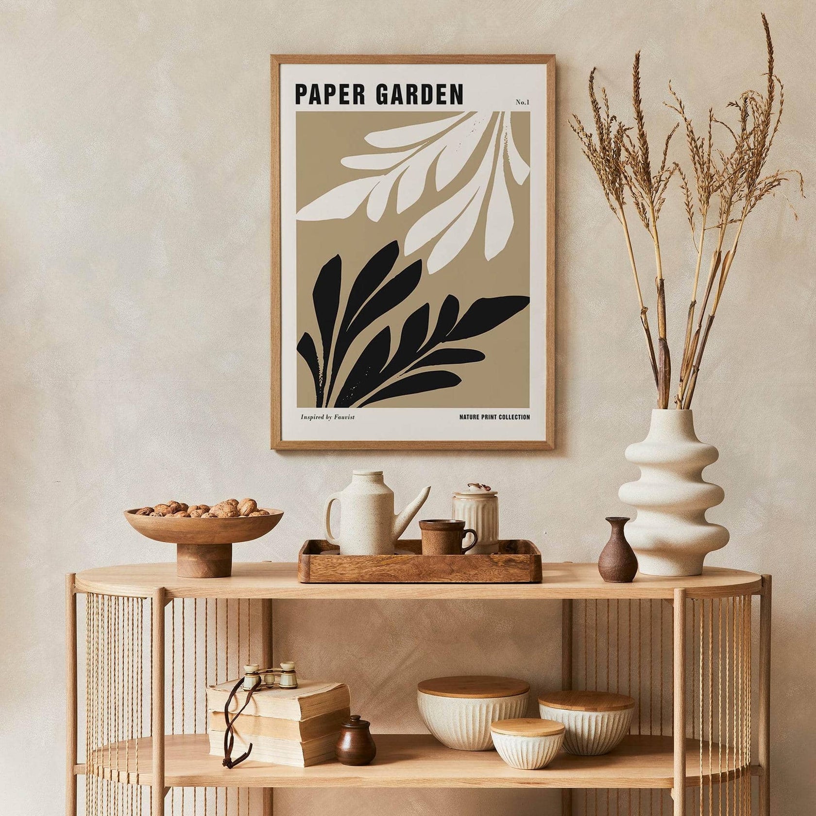 Rustic Beige Paper Leaves Poster – HypeSheriff