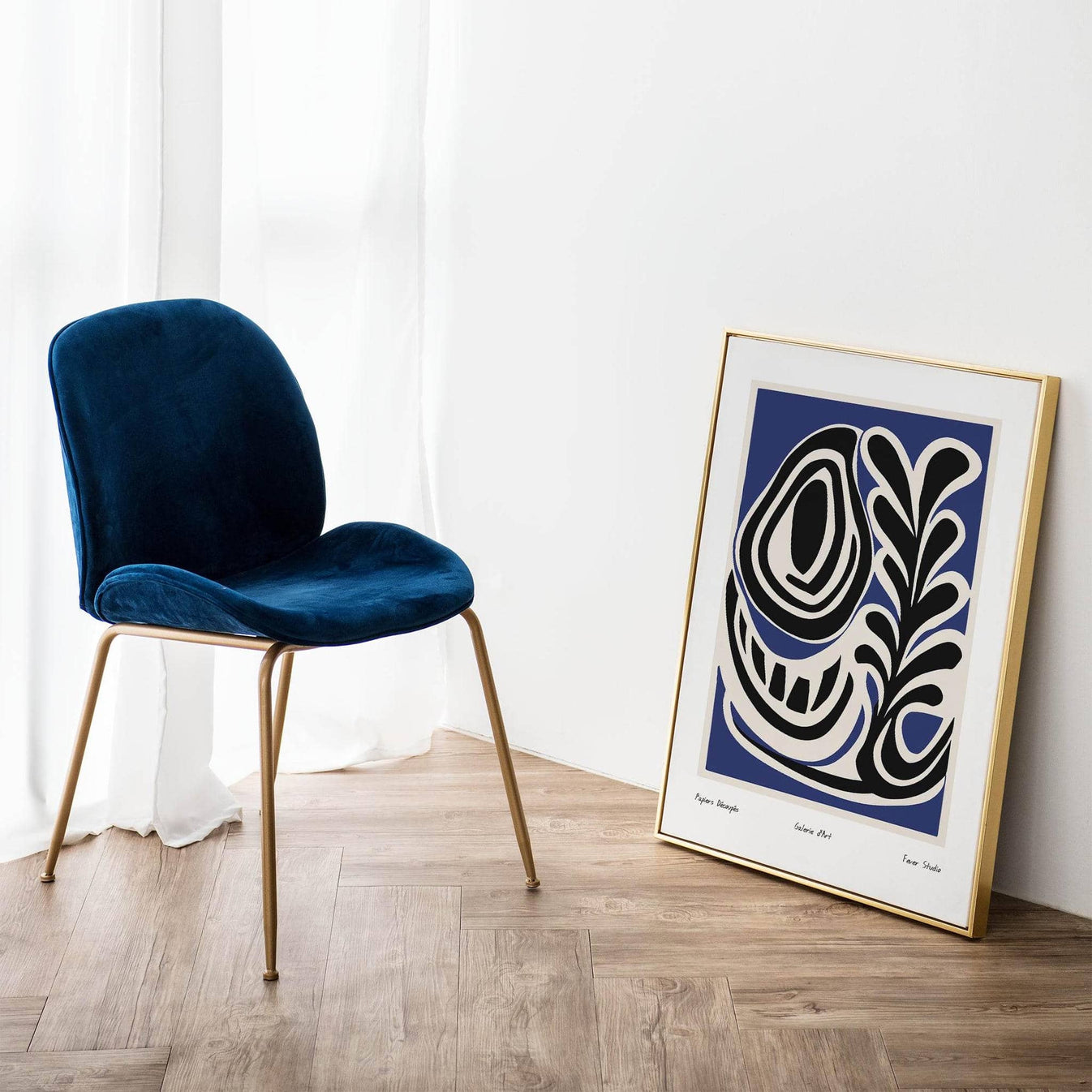 Navy Blue Cutouts Poster – HypeSheriff