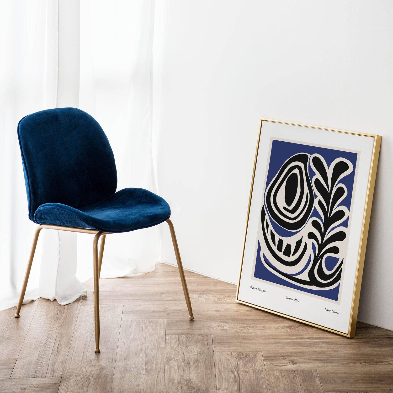 Navy Blue Cutouts Poster – HypeSheriff